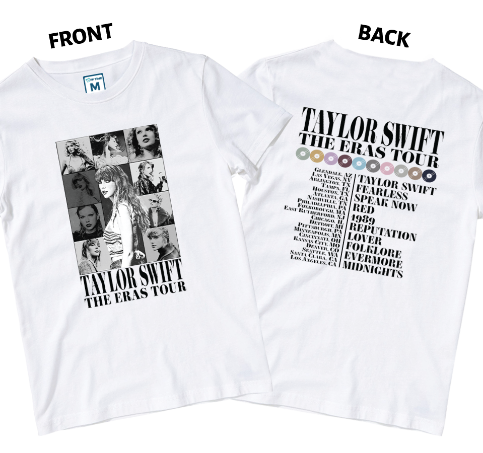 Cotton Shirt: Eras Tour Monochromatic (Front and Back) – Off Time Apparel