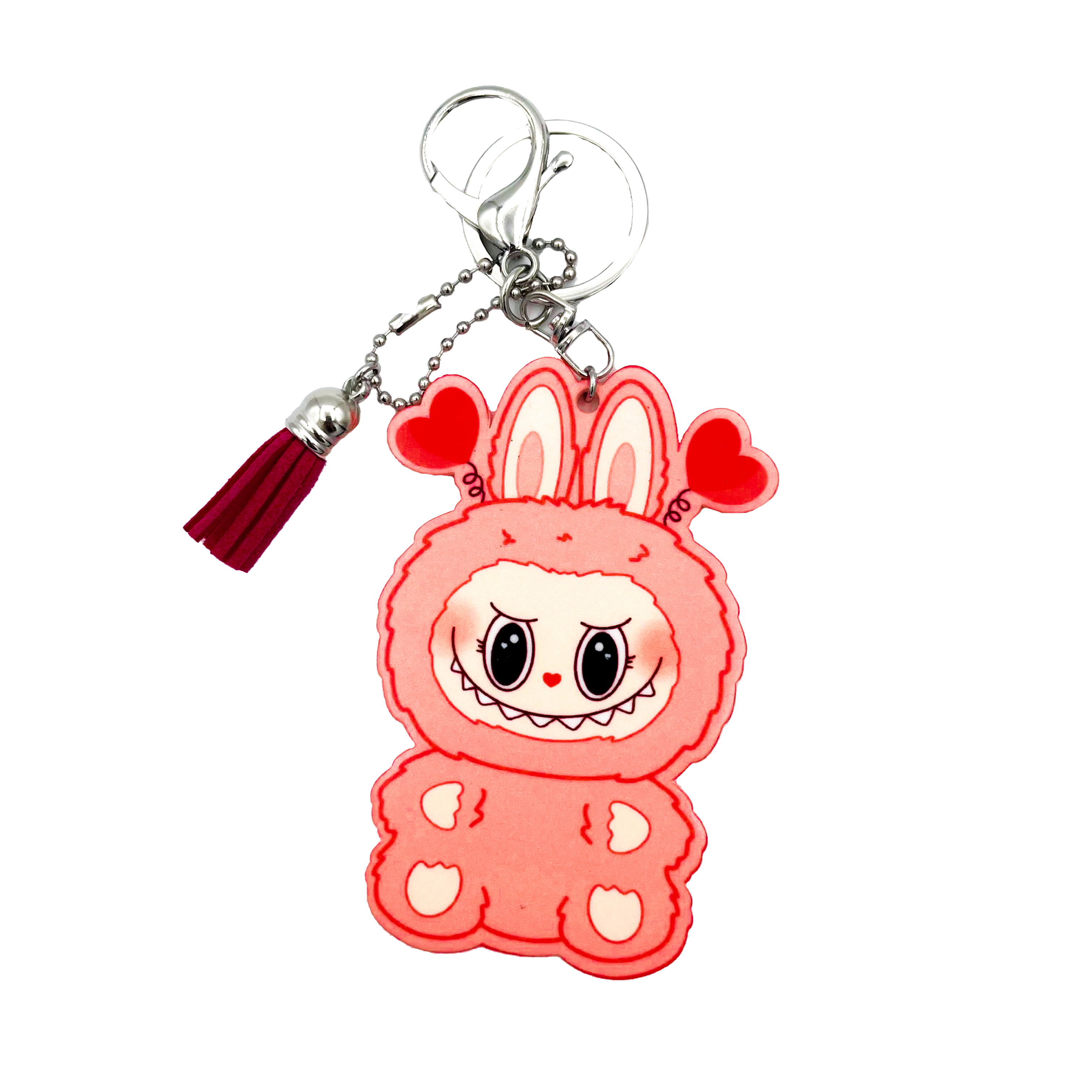 Acrylic Bag Charms: Labubu Rose – Off Time Apparel